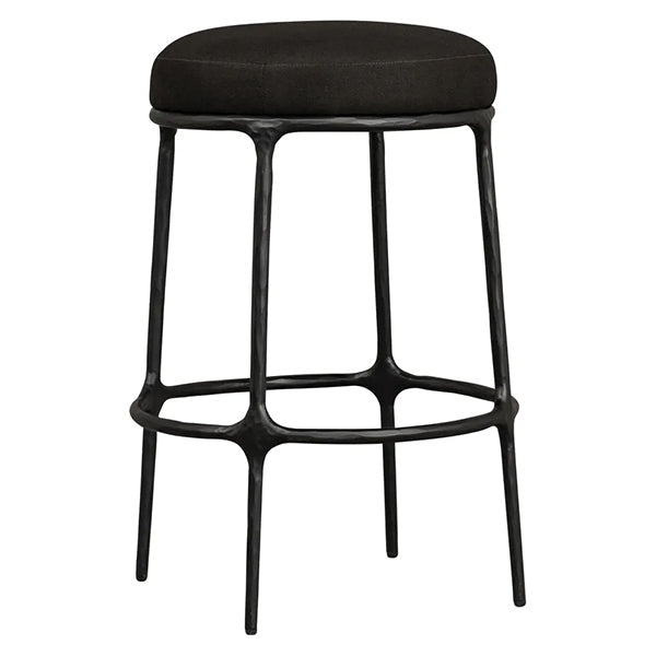 Heston Black Kitchen Stool - Black Linen | Culture Home — Culturehome ...