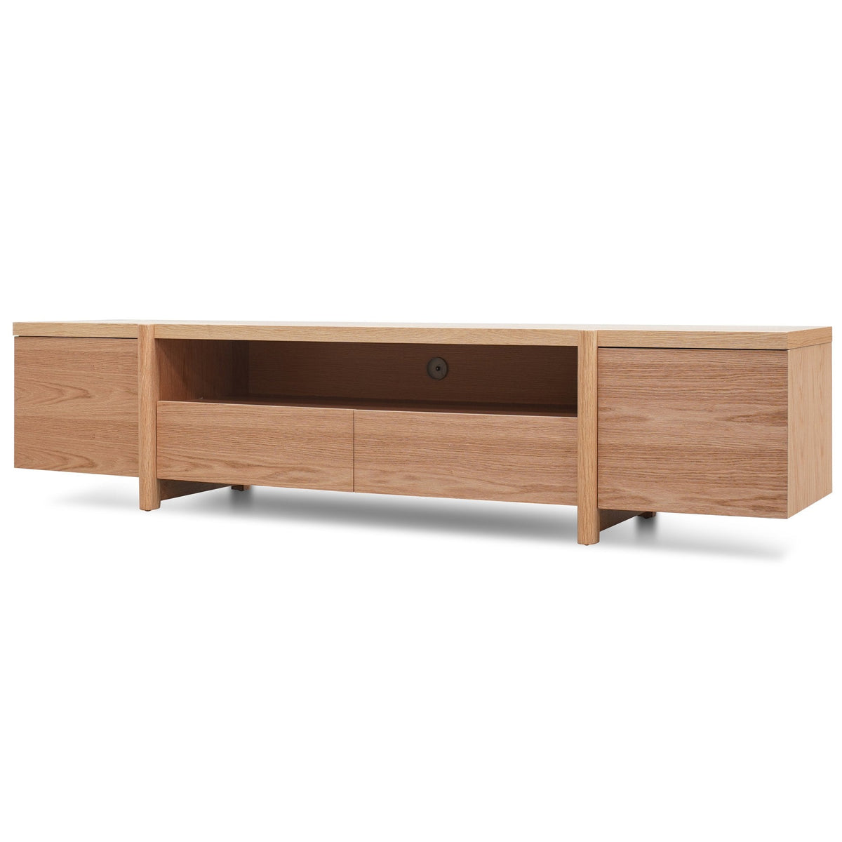 2.1m Entertainment TV Unit - Lowline - Full Natural - Timber Legs ...