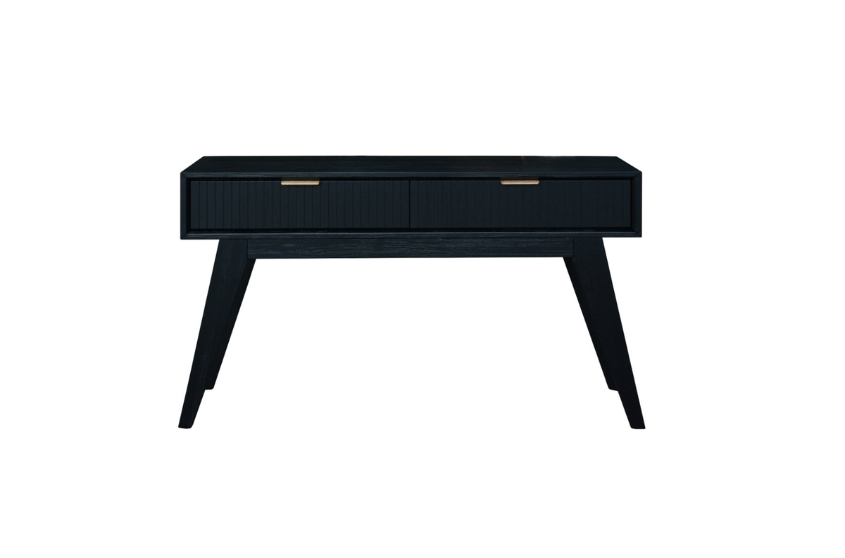 Ella 2 Drawer Console Table - Brushed Black — Culturehome.com.au