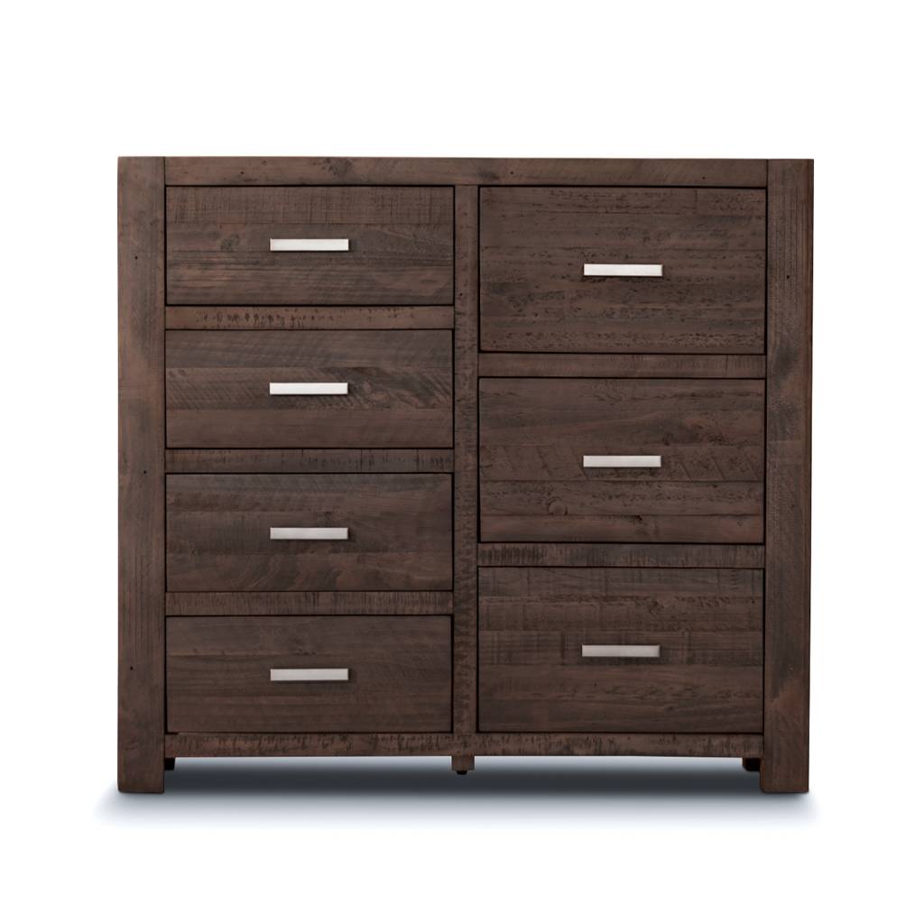 Dillan Tallboy 7 Drawers Solid Pine - Grey Stone | Culture Home ...